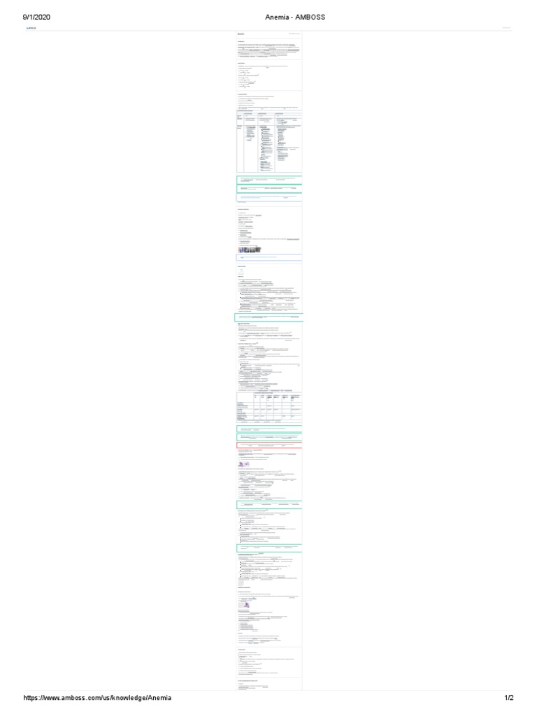 Anemia - AMBOSS | PDF | Anemia | Tissue (Biology)