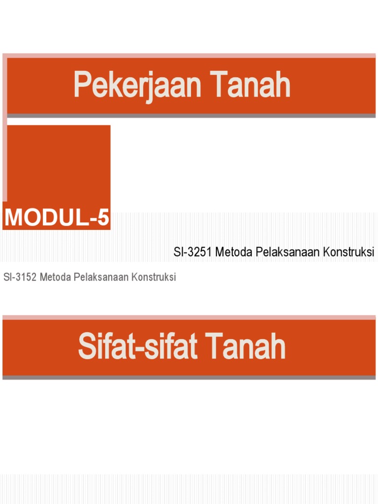 Modul-5a Pekerjaan Tanah | PDF | Soil | Natural Materials