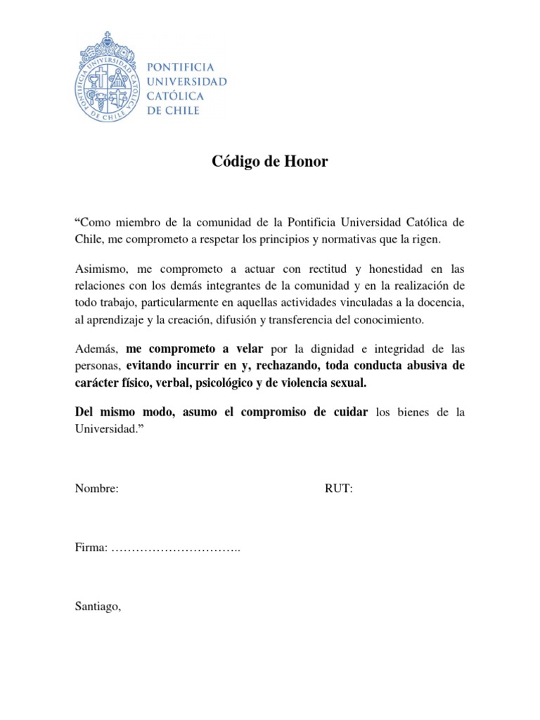 Código de Honor (Solo Diplomados) | PDF