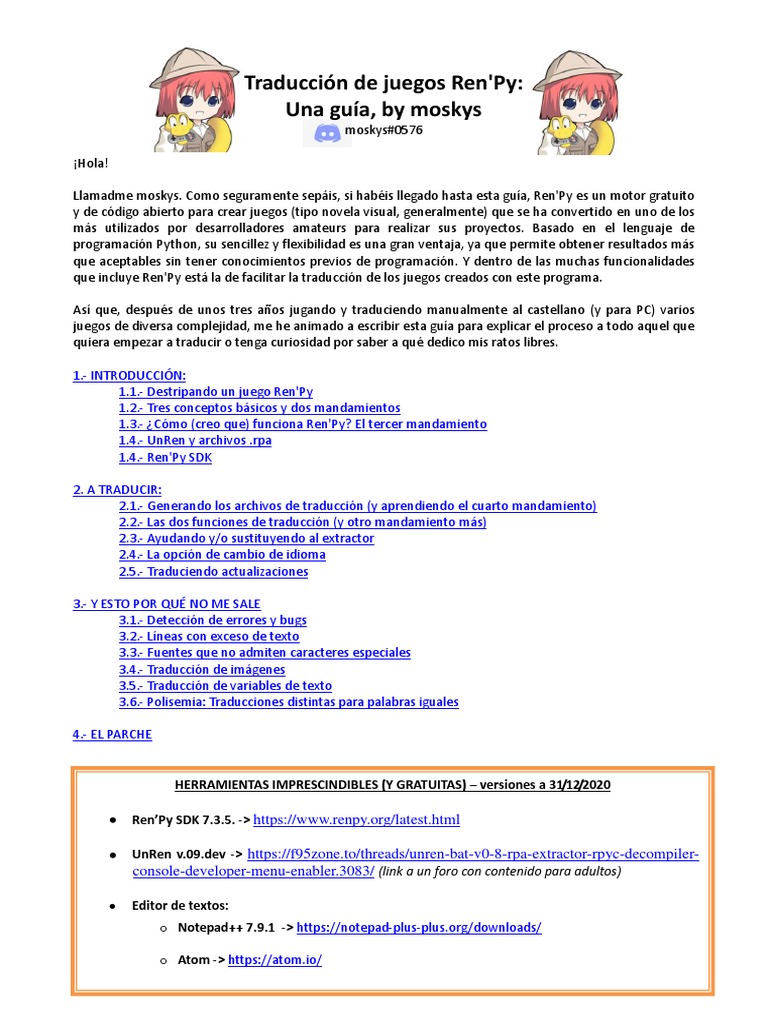 Tutorial de Traduccion RenPy | PDF | Lenguaje de escritura | Archivo de computadora