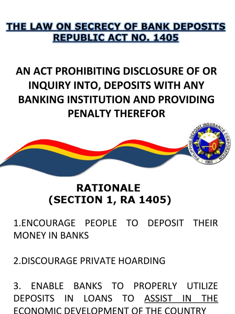 The Law On Secrecy of Bank Deposits | PDF | Deposit Account | Banks
