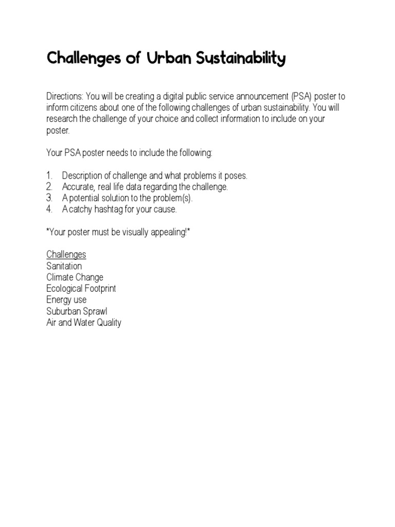 Challenges of Urban Sustainability New | PDF | Business | Social Science