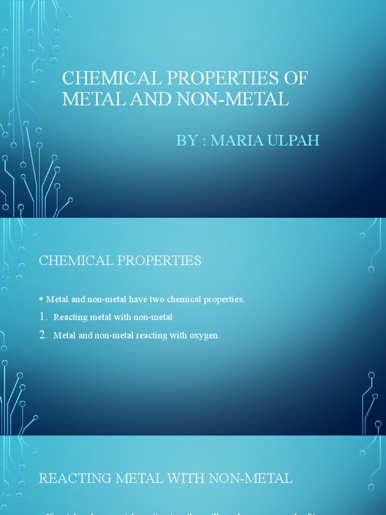 Metal and Non-Metal Part 2 | PDF