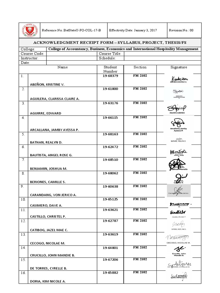 Acknowledgment Receipt Form - FM 2102 | PDF | Business