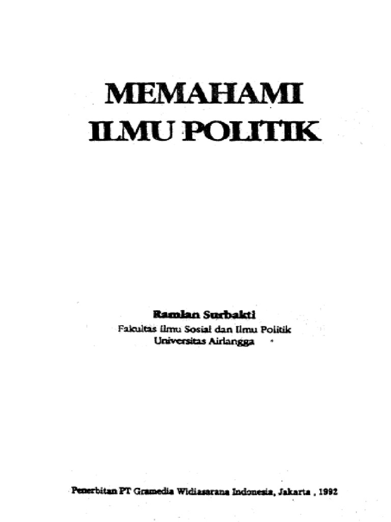 Ramlan Surbakti. 1999. Memahami Ilmu Politik | PDF