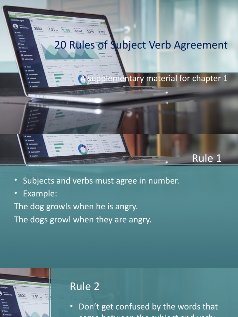 Chapter 1 20 Rules For SV Agreement | PDF | Grammatical Number | Plural