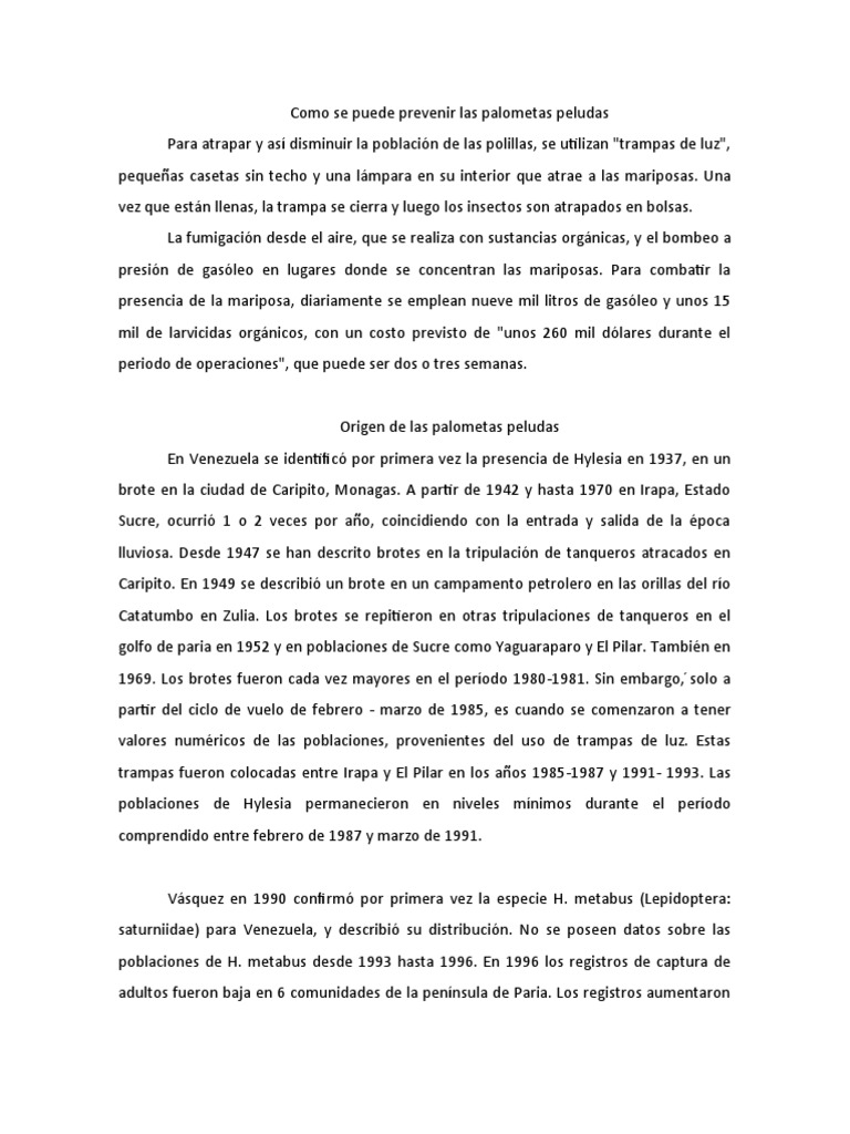 Palometa Peluda | PDF | Lepidópteros | Insectos