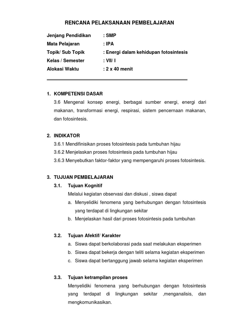 RPP - 7 - Reni Tri Sundari - 4031 | PDF | Sains & Matematika