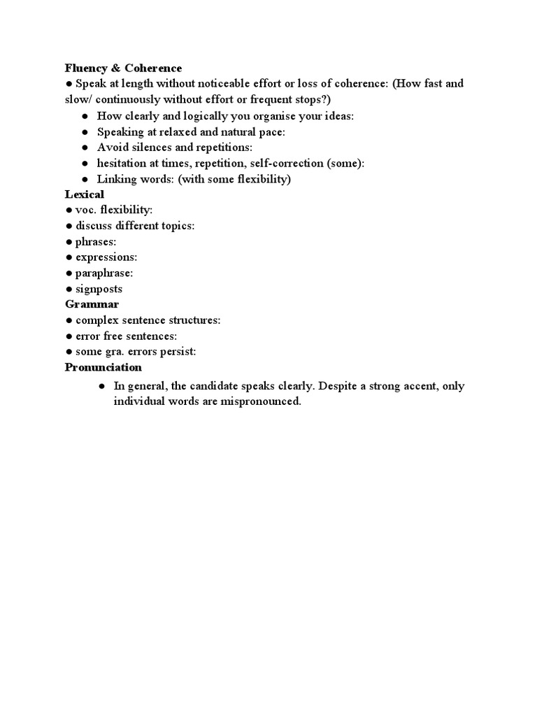 IELTS Speaking Evaluation | PDF