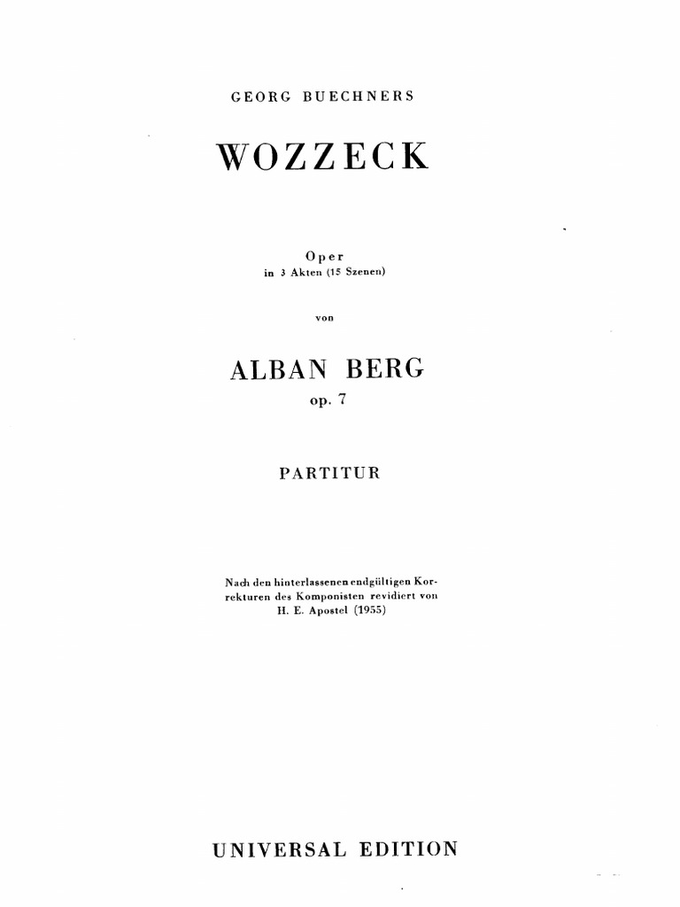 Berg - Wozzeck (Full Score) | PDF