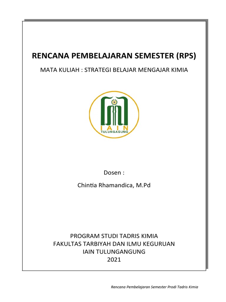 RPS Strategi Belajar Mengajar Kimia | PDF