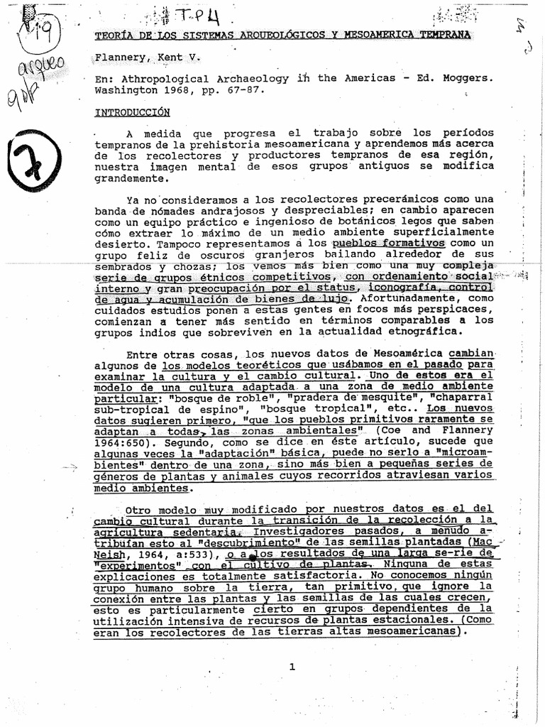 5042-Flannery, Kent V. - Teoría de Los Sistemas Arqueológicos y ...