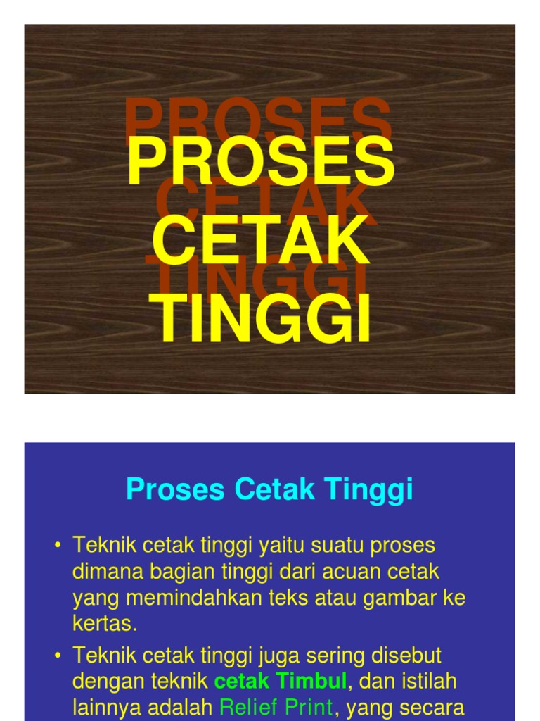 Proses dan Sejarah Cetak Tinggi | PDF