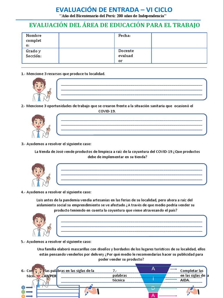 Evaluación Diagnostica Vi Ciclo-Ept | PDF | Iniciativa empresarial | Business