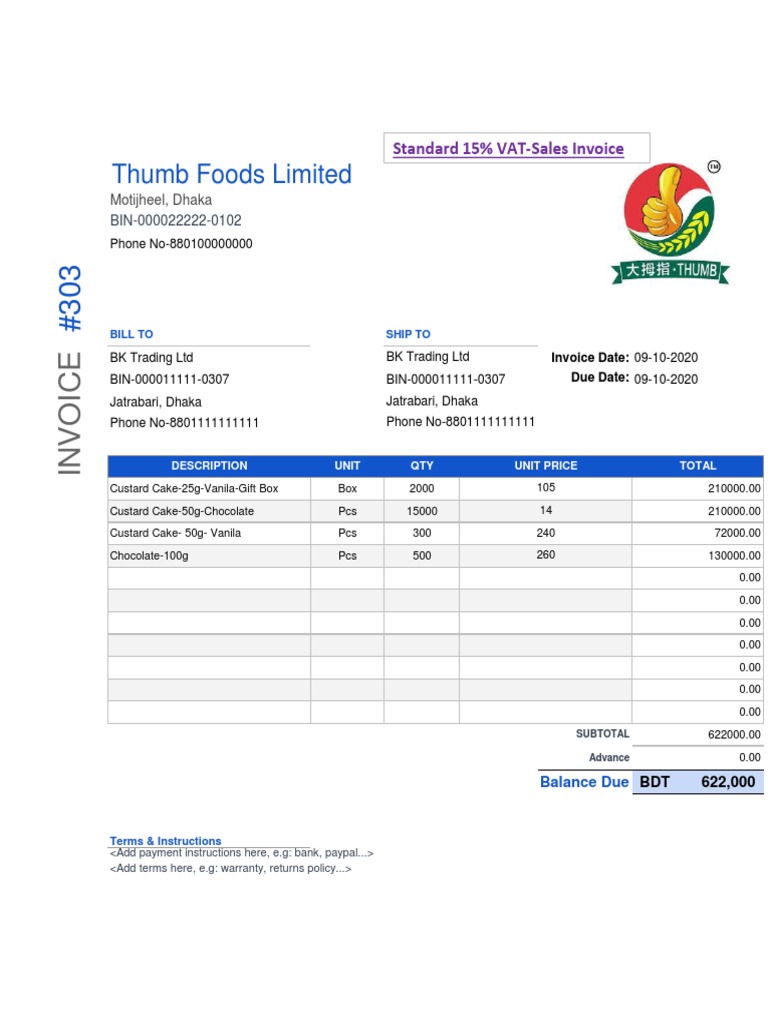 Mushak-6.3 Practise Sales Invoice | PDF | Invoice | Value Added Tax