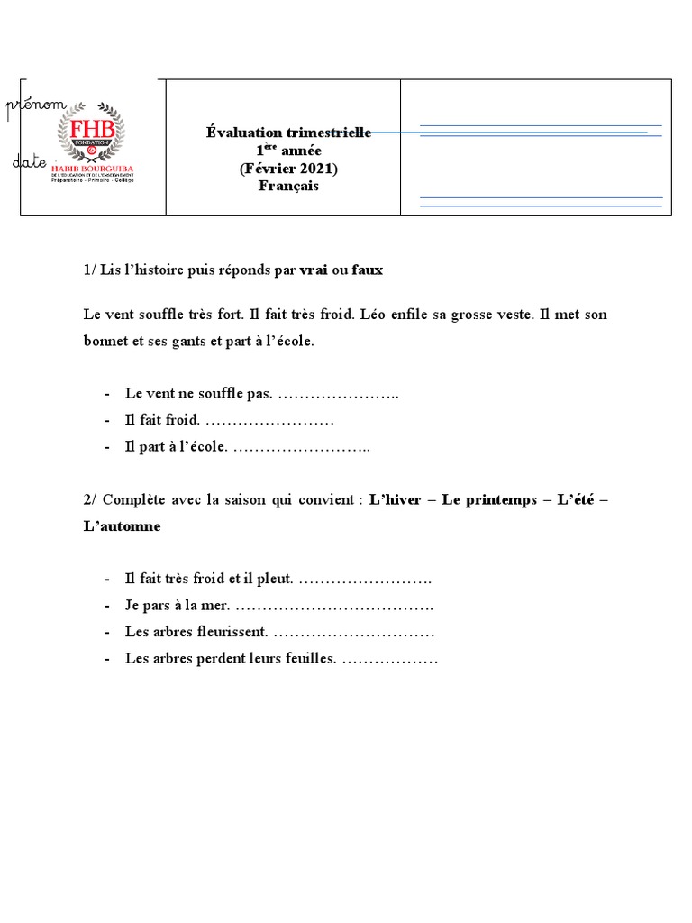 Évaluation CP Word | PDF