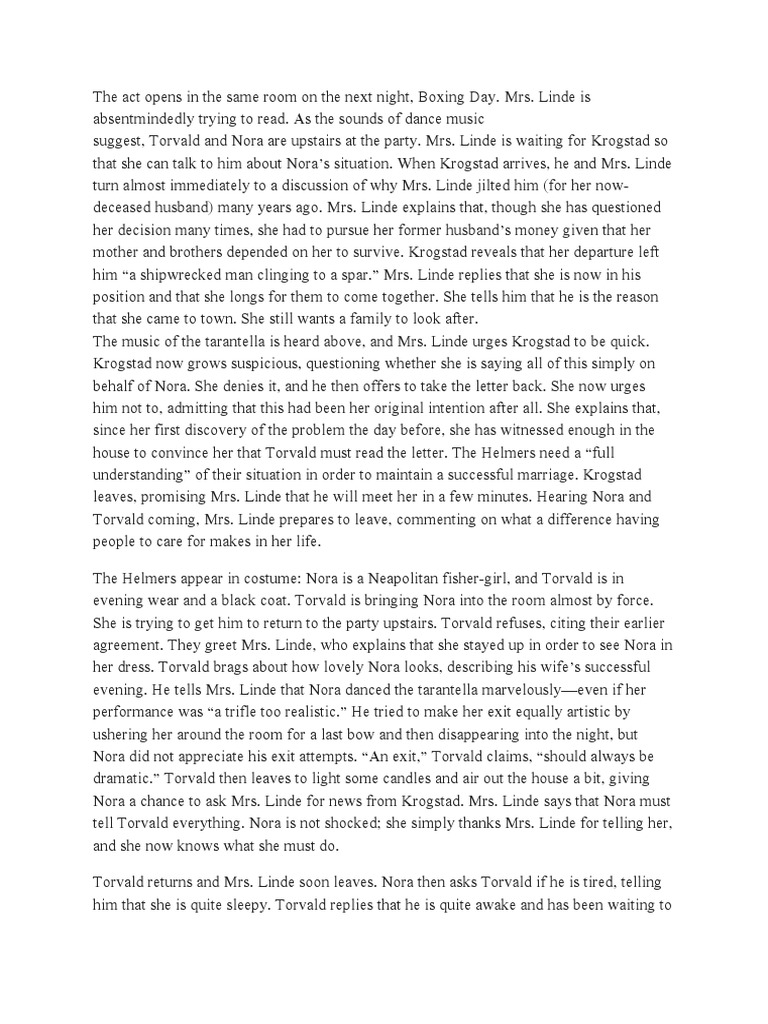 A Doll's House Act 3 | PDF | A Doll's House