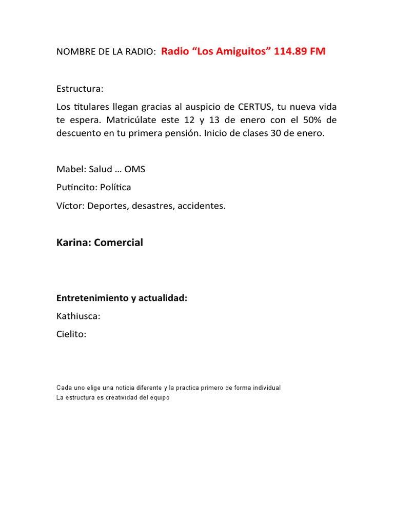 Formato de La Radio | PDF