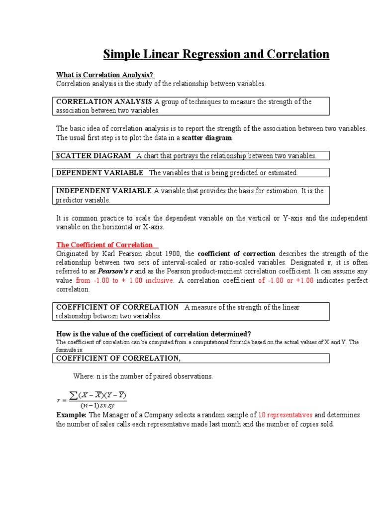 Linear Regression and Correlation | PDF | Correlation And Dependence ...