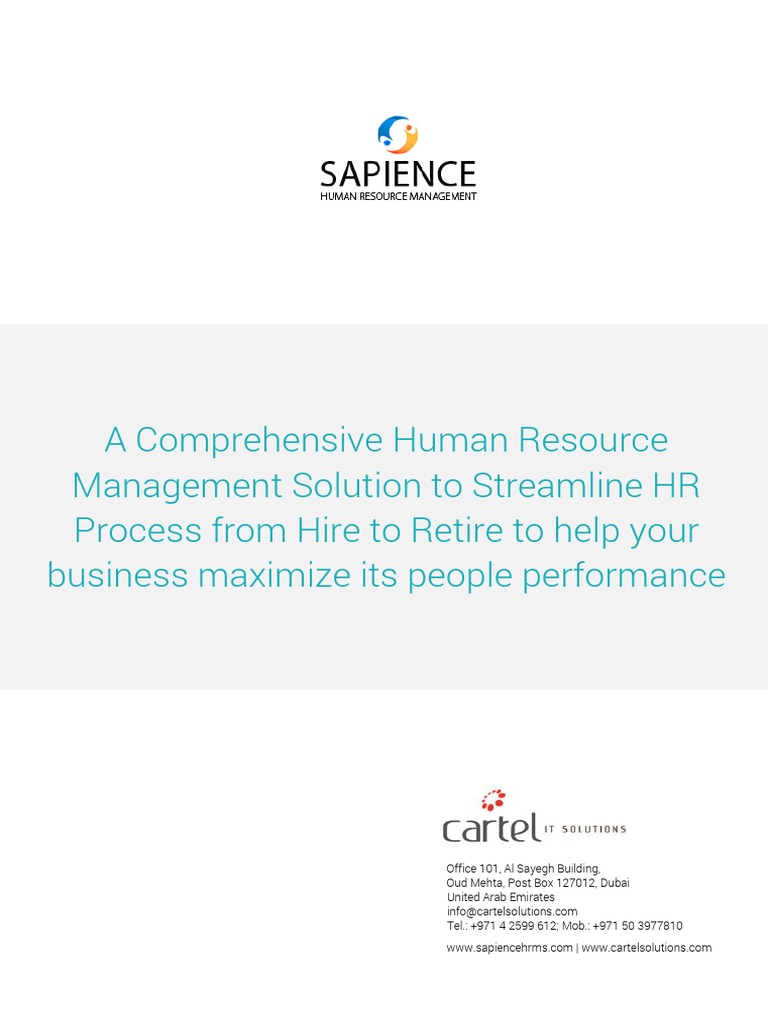 Sapience HRMS: Comprehensive HR Solution | PDF | Payroll | Human ...