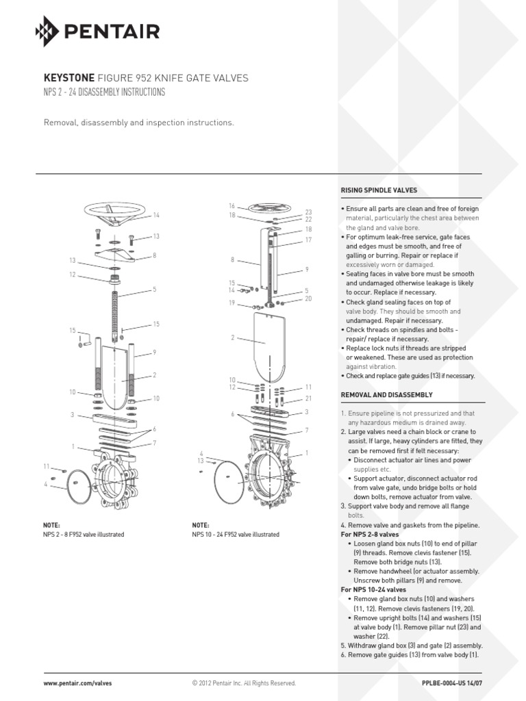 Nps 2 - 24 Disassembly Instructions: Keystone Figure 952 Knife Gate ...