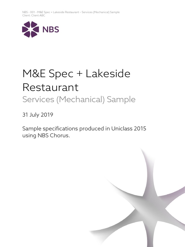 NBS - 001-Services (Mechanical) Sample Specification-2019-07-29 | PDF ...