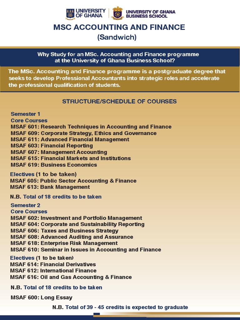 MSC Accounting and Finance | PDF | Accounting | Management Accounting