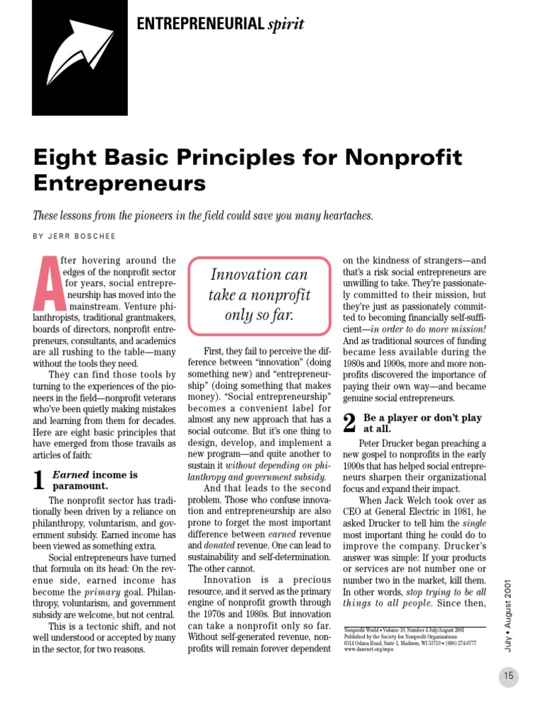 8 Basic Principles | PDF | Social Entrepreneurship | Entrepreneurship