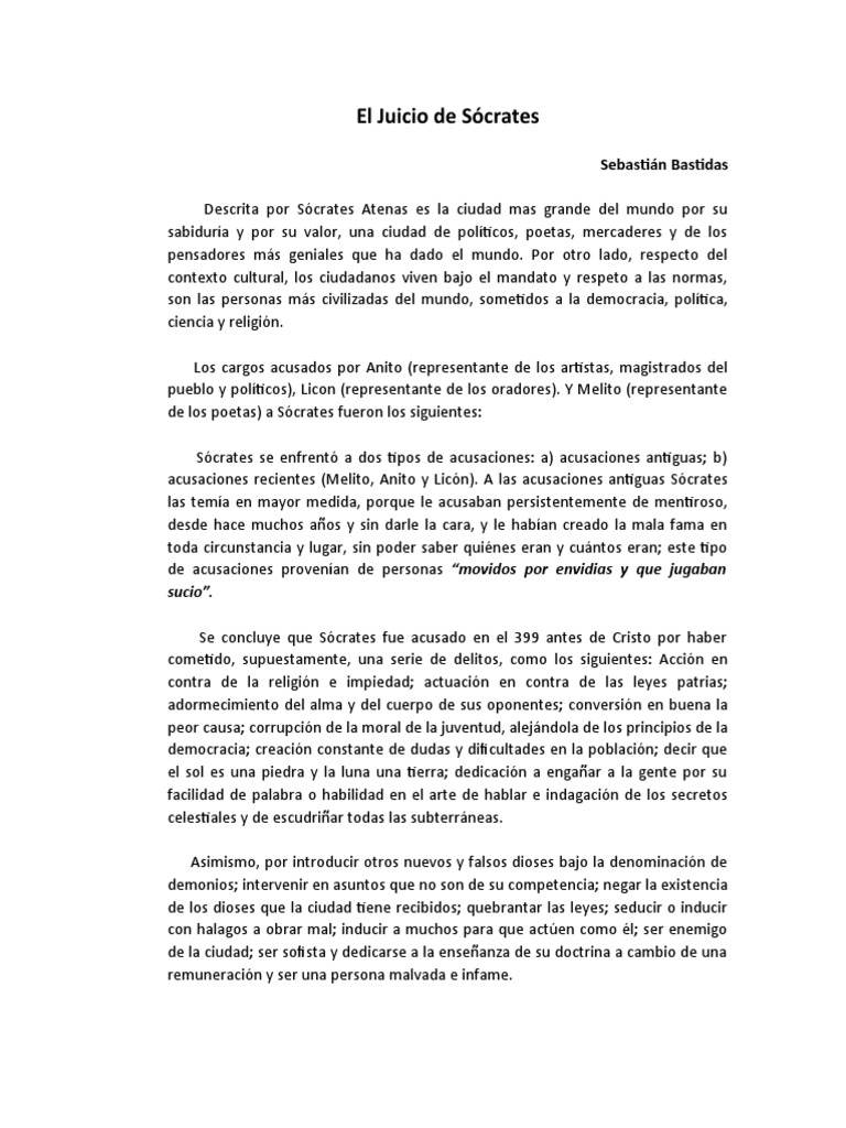 El Juicio de Socrates. | PDF | Sócrates | Science
