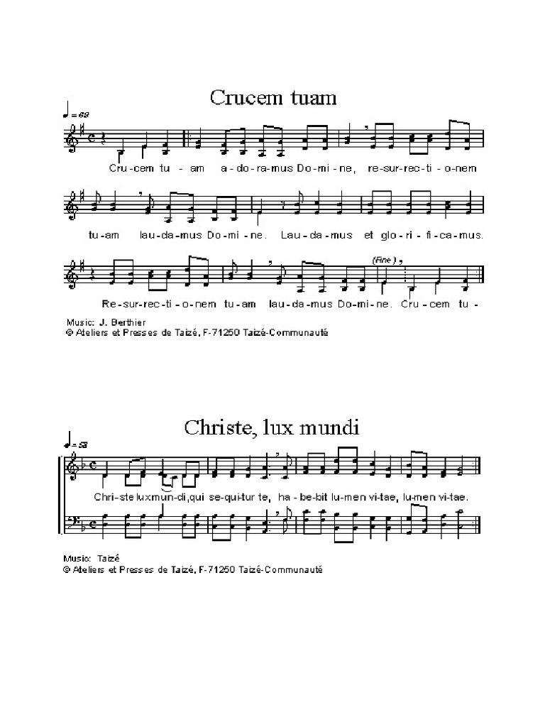 Crucem Tuam/In Manus Tua - Taizé | PDF