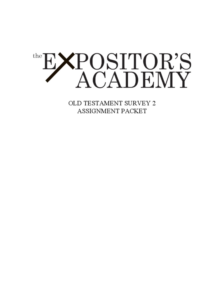 Old Testament Survey 2 Assignment Packet | PDF | Books Of Chronicles ...