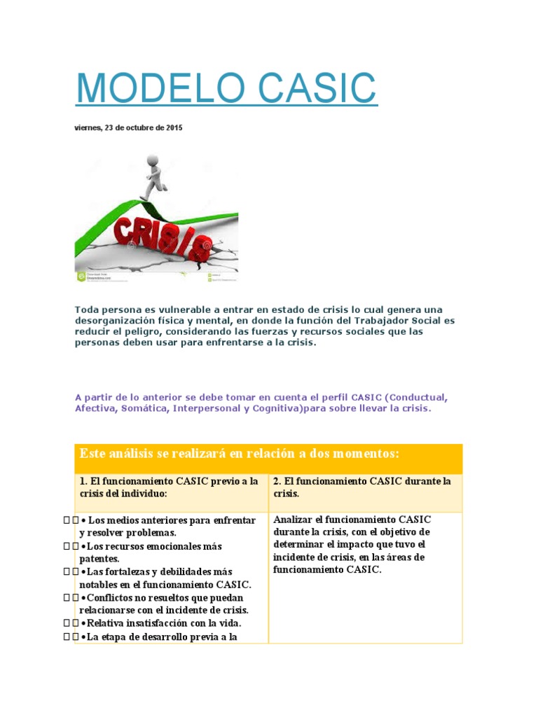 Modelo CASIC en Intervención en Crisis | PDF | Las emociones ...