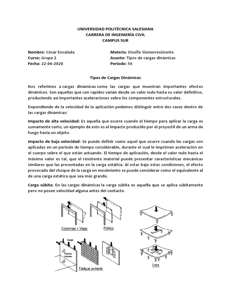 Tipos de Cargas Dinámicas en Estructuras | PDF | Temblores | Herida