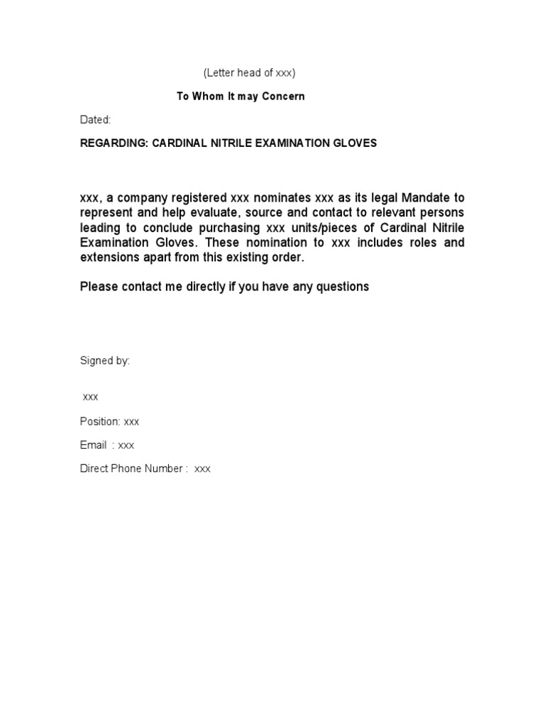 Buyer's Mandate Authorization Letter | PDF