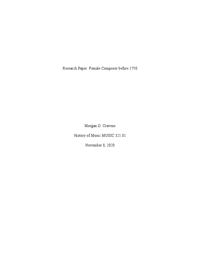 Research Paper - Barbara Strozzi | PDF | Composers | Performing Arts