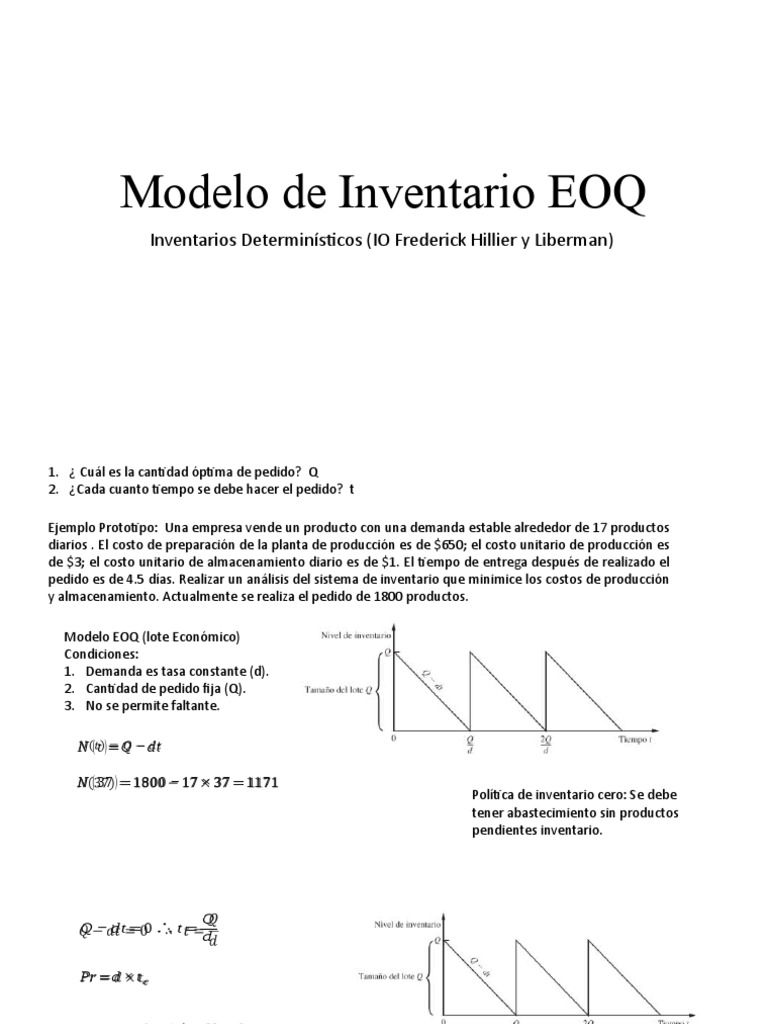 Modelo EOQ g2 | PDF | Inventario | Ciencias económicas