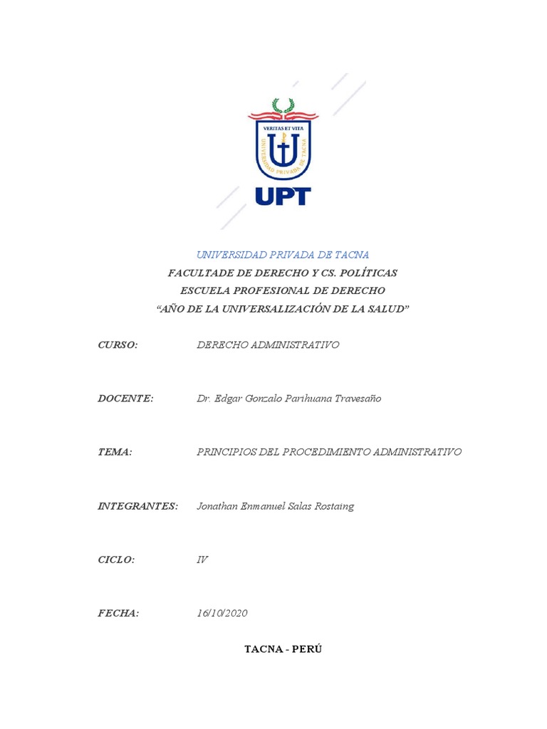 Principios Del Procedimiento Administrativo | PDF | Ley procesal | Verdad