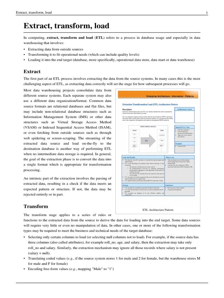 Extract, Transform, Load | PDF | Database Index | Information Science