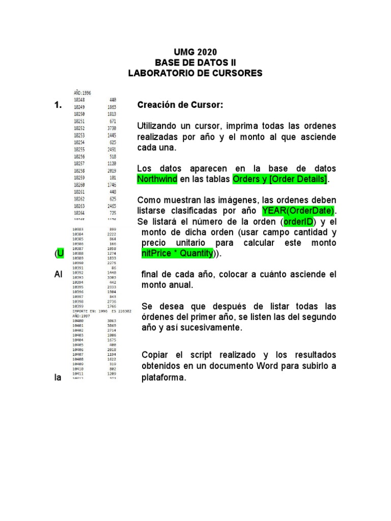 Laboratorio Cursores SQL | PDF