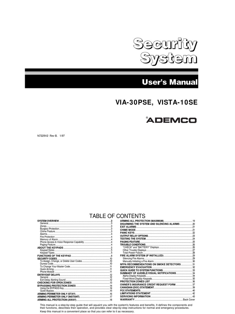 Manual Ademco Vista 10 Se | PDF | Security Alarm | Computing And ...