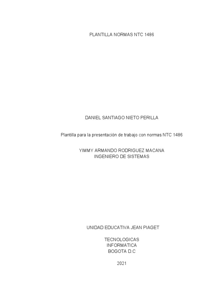 Plantilla Normas NTC 1486 | PDF