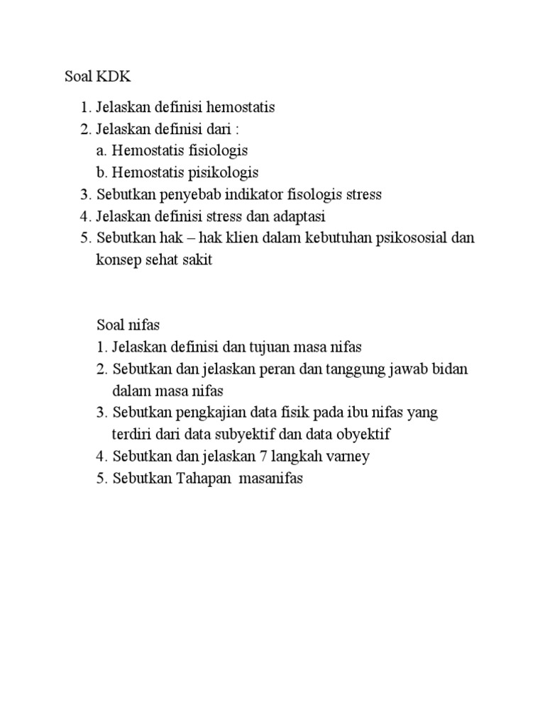 Soal KDK Dannifas | PDF