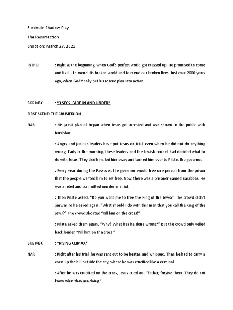 Final Revison Shadow Play Script | Download Free PDF | Crucifixion Of ...