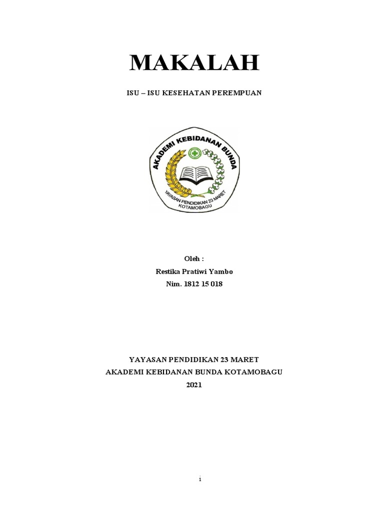 Makalah Isu Kesehatan Perempuan Dikonversi Pdf 