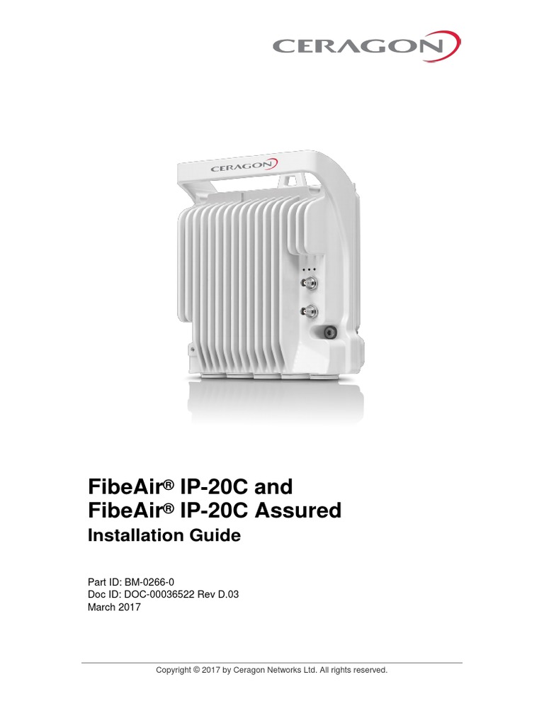 Ceragon FibeAir IP-20C Installation Guide Rev D.03 | PDF ...