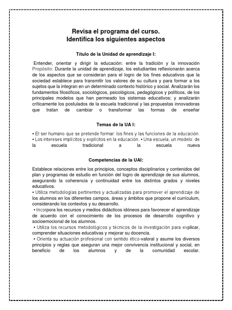 1.-El Programa Del Curso | PDF | Aprendizaje | Sicología