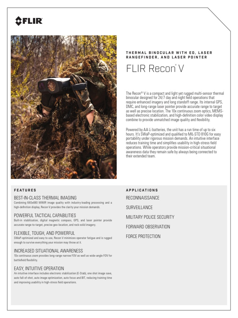 FLIR Recon V: Thermal Binocular With Eo, Laser Rangefinder, and Laser ...