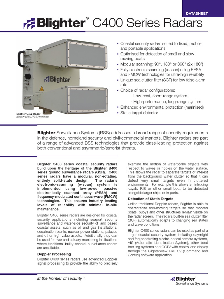 C 400 Series Radars: at The Frontier of Security | PDF | Radar | Radio ...