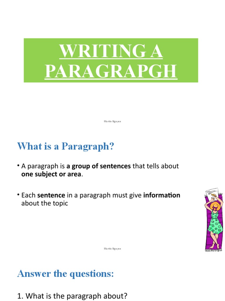 Writing A Paragrapgh: Martin Nguyen | PDF | Career & Growth