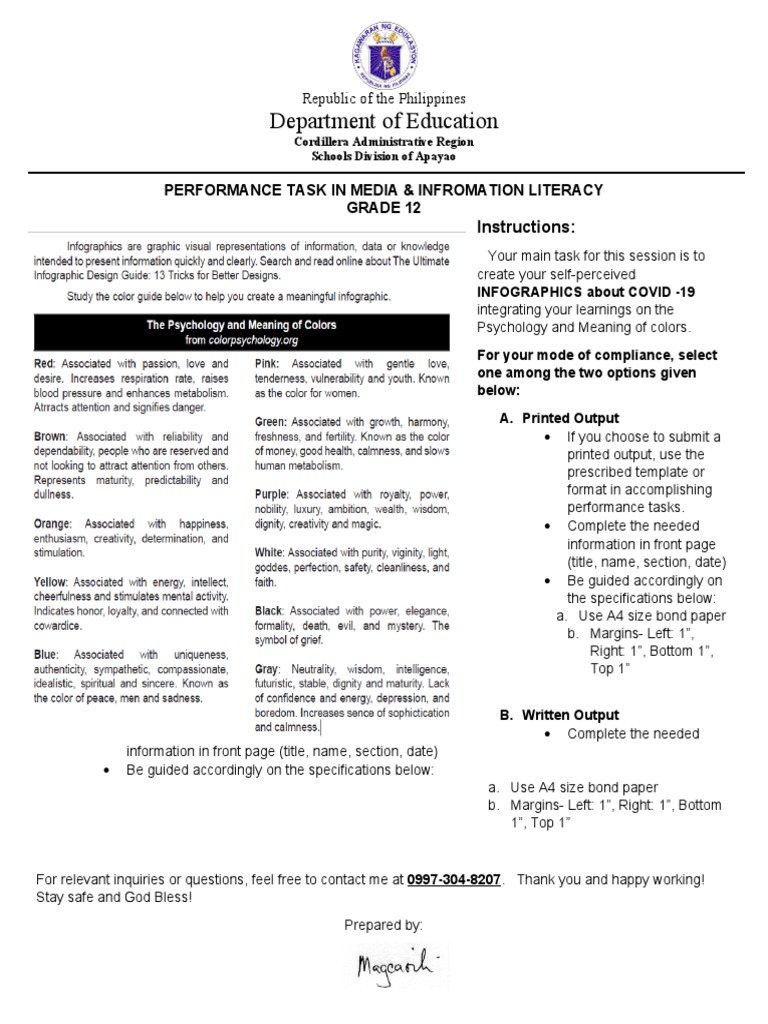 Department of Education: Performance Task in Media & Infromation ...